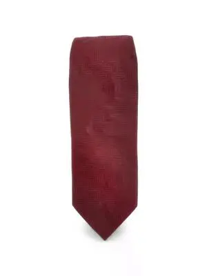 Emporio Armani Herringbone-weave Silk Tie - Brown