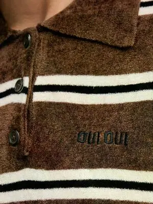OUI Striped Terry Polo Shirt
