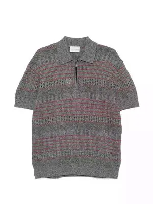 Drole De Monsieur Striped Quarter-zip Kinit Polo