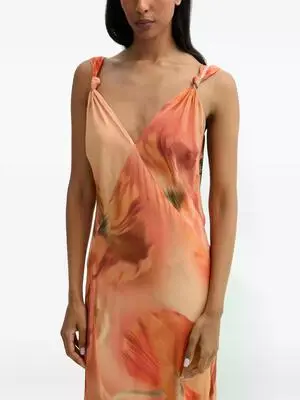 NEVER FULLY DRESSED Sofia Maxi Dress Floral Print V-neck
