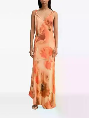 NEVER FULLY DRESSED Sofia Maxi Dress Floral Print V-neck
