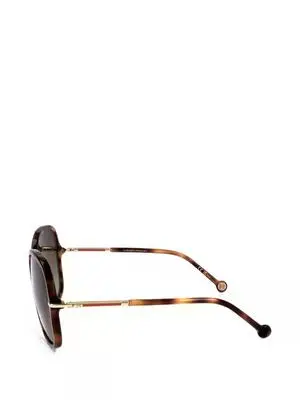 Carolina Herrera Tortoiseshell-effect Round-frame Sunglasses
