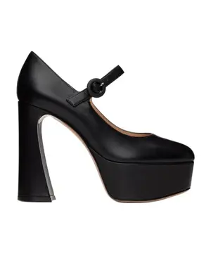 GIANVITO ROSSI Mary Jane 130mm Leather Platform Pumps