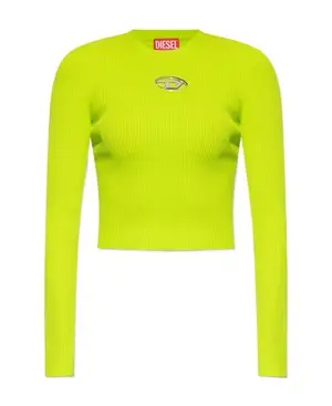 DIESEL® M Valary Logo Plaque Cropped Ribbed Top
