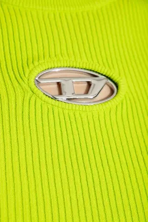 DIESEL® M Valary Logo Plaque Cropped Ribbed Top