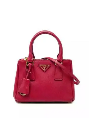 Prada 2000-2013 Mini Saffiano Lux Galleria Double Zip Satchel