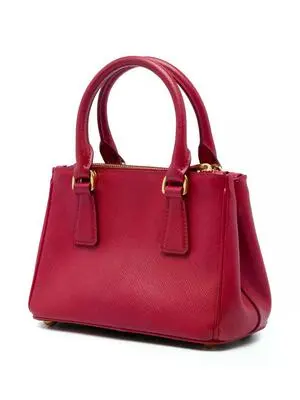 Prada 2000-2013 Mini Saffiano Lux Galleria Double Zip Satchel