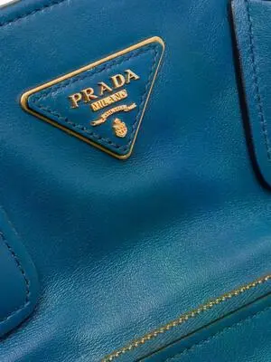Prada 2000-2026 Soft Calf Front Pocket Shopping Tote Satchel