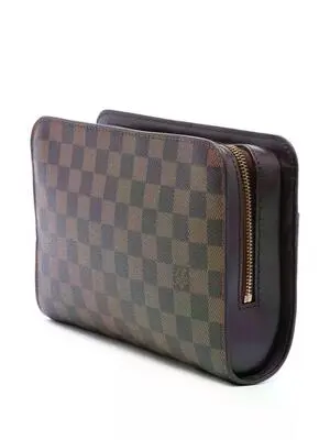 LOUIS VUITTON Damier Ebene Saint Louis Pochette Clutch Bag - Brown