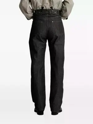 TAIGA TAKAHASHI Buckle-strap Straight-leg Jeans - Black