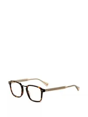 John Varvatos Tortoiseshell-effect Square-frame Eyeglasses - Brown