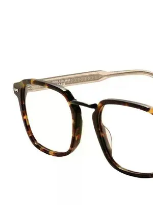 John Varvatos Tortoiseshell-effect Square-frame Eyeglasses