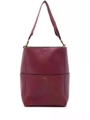 Celine 2018 Medium Leather Seau Sangle Bucket Bag Satchel