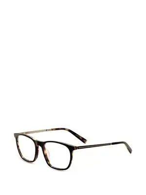 John Varvatos Tortoiseshell Effect Square Frame Eyeglasses - Black