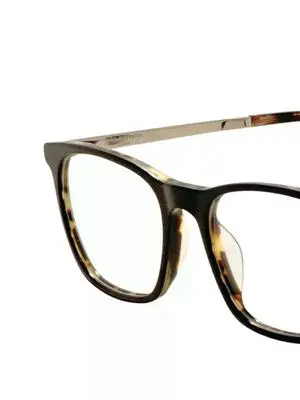 John Varvatos Tortoiseshell Effect Square Frame Eyeglasses