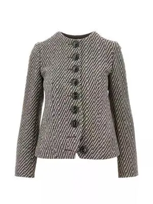 Emporio Armani Diagonal-stripe Button-up Jacket