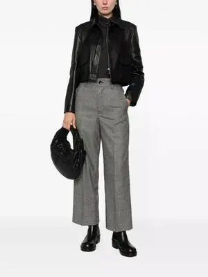 NICHOLSON & NICHOLSON Houndstooth Pattern Straight-leg Trousers