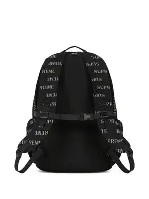 Supreme All-over Logo Print Backpack - Black