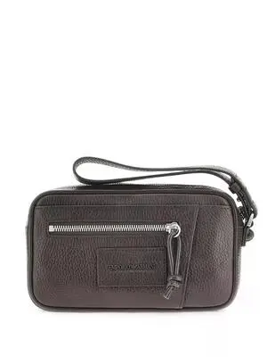 Emporio Armani Grained Leather Clutch Bag