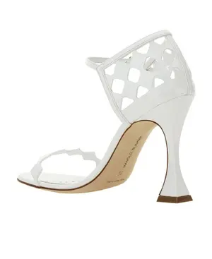 Manolo Blahnik Cut Out Leather Sandals
