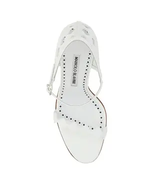 Manolo Blahnik Cut Out Leather Sandals
