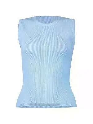Veronica Beard Sid Ribbed-knit Tank Top - Blue