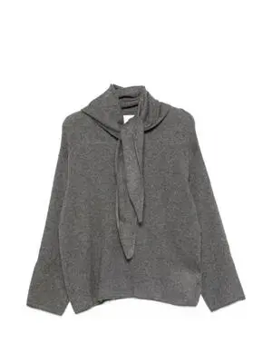 IVORY PARIS Emily Scarf-detail Sweater - Grey
