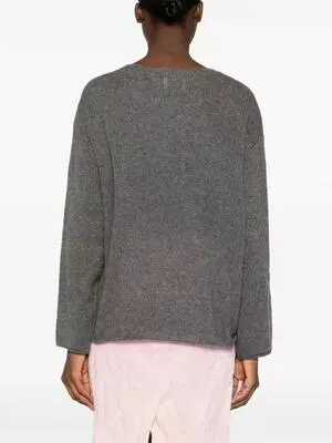 IVORY PARIS Emily Sweater With Scarf Detail - Grey
