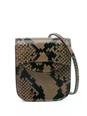 HIDESINS Snake-effect Shoulder Bag - Brown