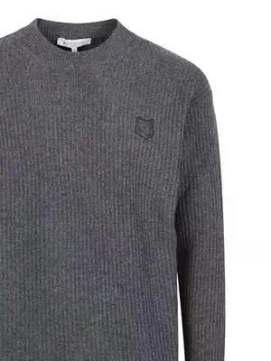 Maison Kitsuné Ribbed-knit Logo-patch Sweater