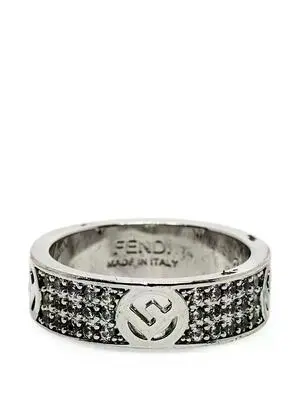 Fendi F Is Crystal-embellished Pavé Ring