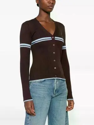 Axel Arigato Fleur Ribbed Stripe Detail Cardigan