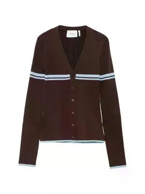 Axel Arigato Fleur Ribbed Stripe Detail Cardigan - Brown