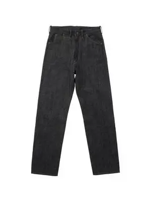 TAIGA TAKAHASHI Buckle-strap Straight-leg Jeans - Black