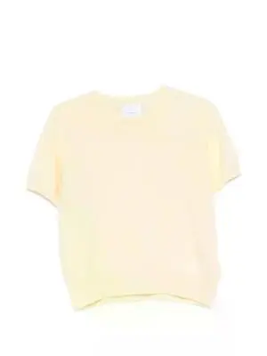 IVORY PARIS Petal Short-sleeve Sweater - Yellow