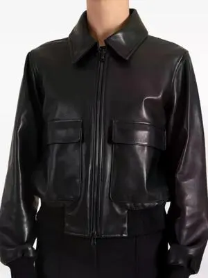 SUSAN BENDER Shearling-collar Leather Jacket