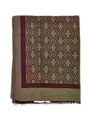 Emporio Armani Geometric-pattern Fringed Scarf