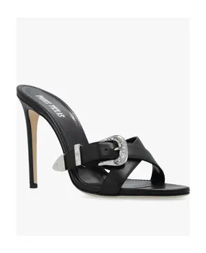 Paris Texas Buckle-detail Mules
