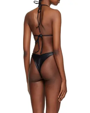 Gcds Logo-plaque Halterneck Tie Fastened Bikini Top