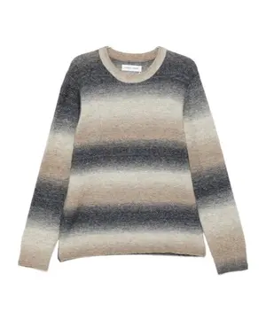 SAMSOE SAMSOE Gradient Effect Striped Crew Neck Sweater - Multi-color