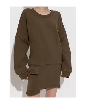 Dsquared2 Crewneck Pocket Detailed Long Sleeve Dress
