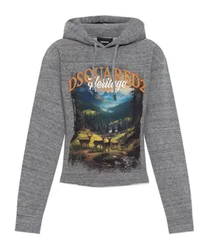 Dsquared2 Printed Distressed Hoodie