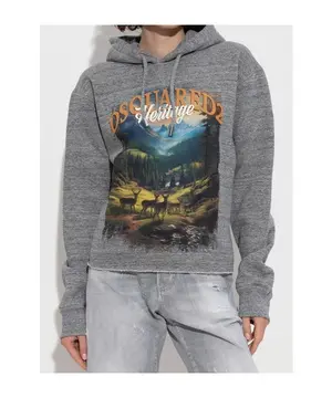 Dsquared2 Printed Distressed Hoodie