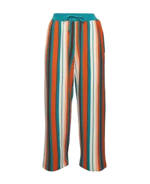La DoubleJ Vertical Stripe Cropped Trousers - Multicolor