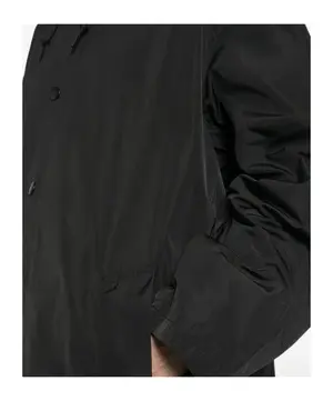 A.p.c. Long-sleeved Hooded Coat With Rear Logo Print