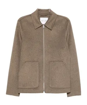 Samsøe Samsøe Wool Zip-up Jacket - Brown