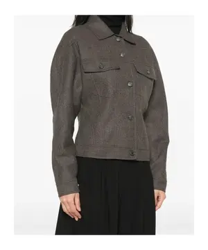 Max Mara Felt Textured Long Sleeve Jacket