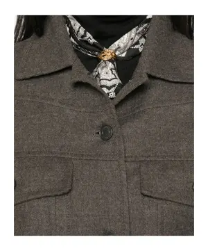 Max Mara Felt Textured Long Sleeve Jacket