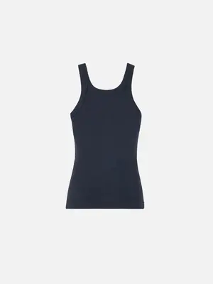 Pinko 3d Logo Ribbed Vest Top