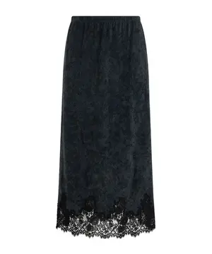 Alberta Ferretti Lace Trim Maxi Skirt